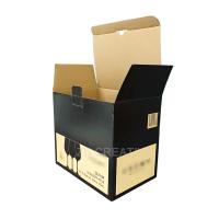 China Laminated Custom Folding Carton Box Full-Color Printed Tuck Style Closure Glass Bottle Gift Retail Packaging for sale