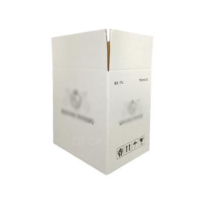 China Digital Printed Corrugated Carton Box B-Flute Export Packaging Glass Bottles Bulk Shipping for sale