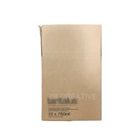 China Watermark Printed B-Flute Corrugated Carton Box 200g Kraft Liner Board Glass Bottle Bulk Shipping for sale