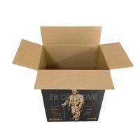 China 200g Kraft B-Flute Corrugated Carton Box Water-Based Printing Glass Bottle Shipping for sale