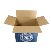 China 200g Kraft B-Flute Corrugated Carton Box Water-Based Printing Glass Bottle Shipping for sale