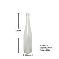China Lightweight 750ml Rhine Style Wine Bottle 450g Screw Cap Finish Custom Logo Printing for sale