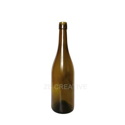 China Antique Green Flint Eco Light Burgundy Glass Bottle Screw Cap 750ml 405g 2709S-7A for sale