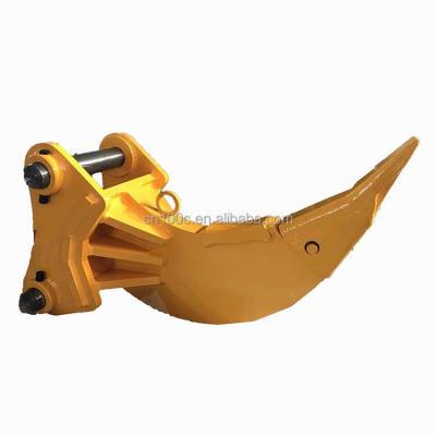 China 18-20 Ton Excavator Rock Ripper Single Shank Heavy Duty Front End Attachment Q345 Steel 80mm Pin for sale