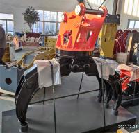 China 16 Ton Excavator Log Grapple Hydraulic Wood Grabber for Scrap Handling 300mm Opening for sale