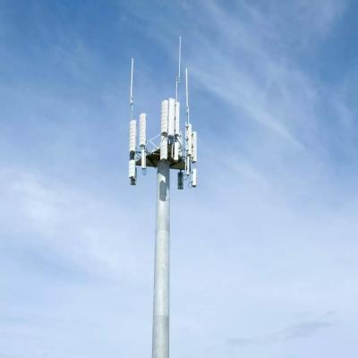China 35m Monopole Steel Tower High Mast Galvanized Telecom With 3 Platforms for sale