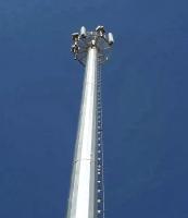 China 50m Gsm Fm 5g Telecom Steel Monopole Tower 3 Platforms Hot Dip Galvanized for sale