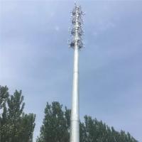 China 15 Meter Monopole Telecommunications Tower Round Tapered Mast Steel Structure for sale