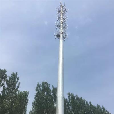 China 15 Meter Monopole Telecommunications Tower Round Tapered Mast Steel Structure for sale