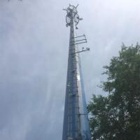 China 100ft Monopole Steel Tower Mobile Cell Phone Tapered / Flanged for sale