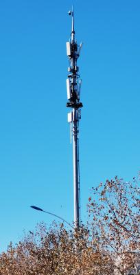 China Simple Installation Single Tube Communication Tower With Antenna Support for sale