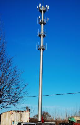 China Plug In Communication Antenna Single Tube Monopole Tower Hot Dip Galvanized for sale