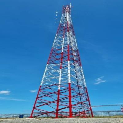 China Angular 3leg Galvanized Steel Mobile Antenna Tower With MW Brackets for sale