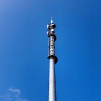 China 15m Q345 Hot Dip Galvanized Monopole Cell Tower With Lights for sale