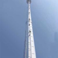 China Signal Communication Lightning Protection GSM Monopole Steel Tower for sale