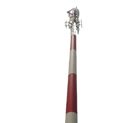 China Steel Galvanized Tubular Antenna Tower Single Tube Communication Pole for sale