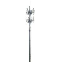 China Powder Coated Steel Monopole Tower Broadcasting / 4g / Cell Phone Signal for sale