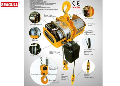China 100kg 3 Ph Small Electric Chain Hoist Suspended Type With Energy-Saving Motor for sale