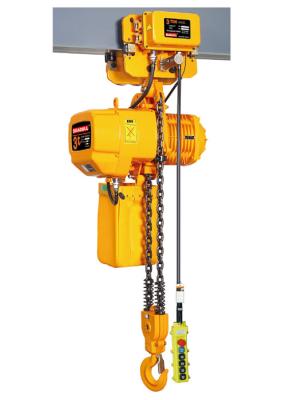 China Yellow Color Push Travel Trolley , Heavy Duty Electric Chain Hoist for sale