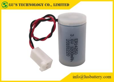China 1/2AA 1200mah Lithium Battery ER14250 With Plastic Case And Connector Customized for sale