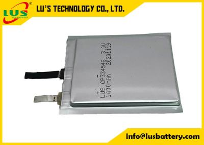 China LP334548 1400mah Non Rechargeable Lithium Polymer Battery 3V CP334547 Limno2 Series for sale