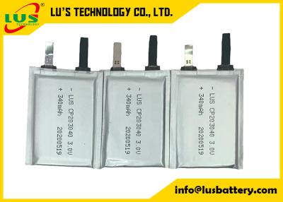 China Non Rechargeable Lithium Ion Battery Cp203040 3.0v 340mah Flexible Lithium Manganese for sale