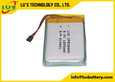 China CP502440 3.0V Primary Lithium Ultrathin Soft Battery 1200mah Lithium Pouch Cell for sale