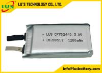 China Soft Ultra Thin Battery 1500mah 3 Volt CP702440 For Electronic Record Tracking Systems for sale