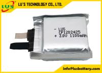 China Thin Cell Lithium Manganese Battery CP1202425 Identification Card Battery 3v 1100mah for sale