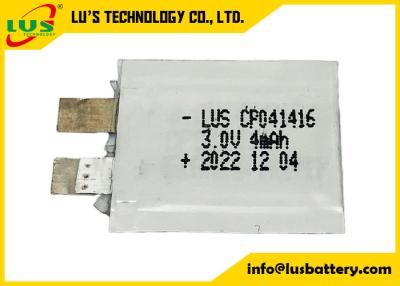 China Ultra Thin Limno2 Battery CP041416 3v 4mah Paper Thin Battery Thickness 0.4mm for sale