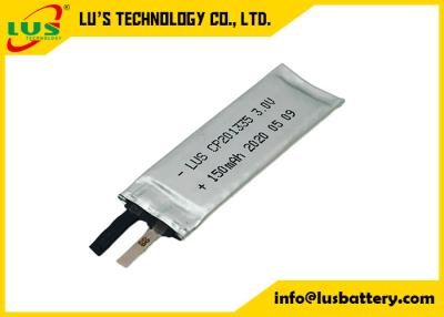 China 3v 150mah Primary Limno2 Battery CP201335 Lithium Pouch Cell Flexible Housing for sale