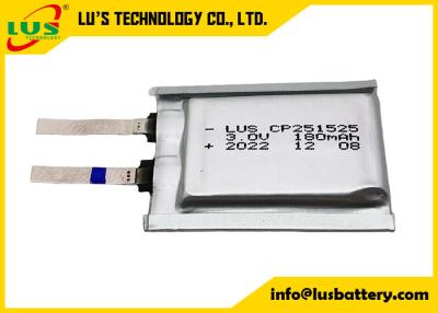 China LiMnO2 Ultra-Thin Cell 3V CP251525 Battery 180mah Lithium Manganese Dioxide Cell 251525 for sale