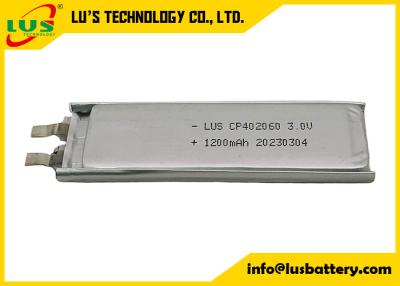 China Limno2 Pouch Cell CP402060 3.0 Volt 1200mah For CMOS Battery With 10 Years Shelf Life for sale