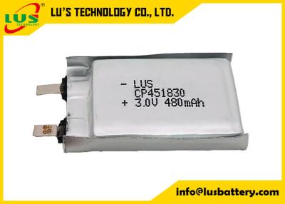 China Ultra thick 480mAh Battery for Massager Primary Lithium Batteries 3V Soft Battery 480mAh CP451830 for E-call system for sale