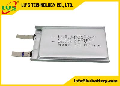 China CP352440 Pouch Lithium Manganese Battery 3v 700mAh Soft Pack Lithium Battery 352540 for sale