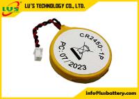 China Hi-Capacity Equivalent Of IEC CR2450 CMOS Battery CR 2450 BIOS Button Cell With Cable And Connector For PCB for sale