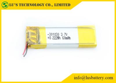 China 3.7V 60mah Rechargeable Lithium Polymer Battery LP301030 small lithium ion battery For Electronics Products for sale