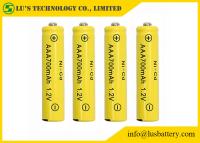 China Professional NICD AAA 700mah Rechargeable Batteries Wide Temperature Range for sale