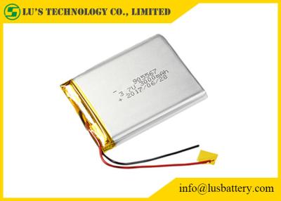 China LiPo battery lp905567 Rechargeable Lithium Polymer Battery 3000mah 3.7V Customized Terminals for sale