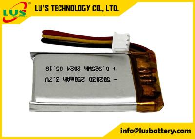 China 3.7V 250mAh LP502030 Lipo rechargeable batteries 250mah flat Lithium-ion polymer battery for sale