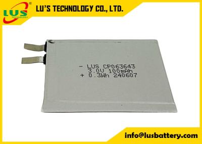 China CP063643 3.0 volt 100mAh Small lithium battery 3V CP063643 Ultrathin Battery for IOT/RFID for sale