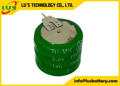 China NIMH 3.6V 250mAh Rechargeable Battery Pack 250H Button Cell with Solder Pins OEM/ODM for sale