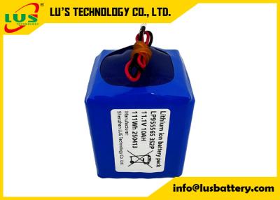 China 11.1V 10AH rechargeable lithium ion battery LP955565 polymer lithium battery for sale