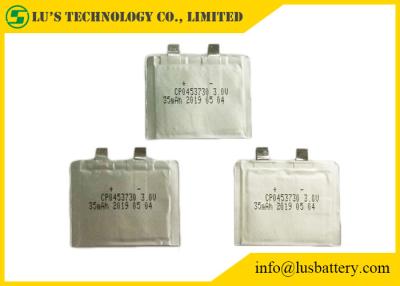 China 35mah 3.0v High Performance Lithium Battery CP0453730 For Smart Card for sale