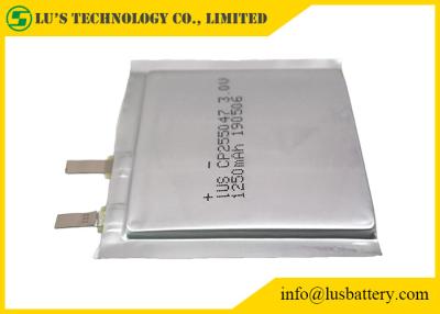 China Flexible Lithium Battery Cp255047 1250mAh 3V Flexible Thin Cell for sale