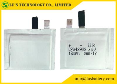 China 3v CP042922 18mAh Ultra Thin Battery Non Pollution For ID Cards for sale