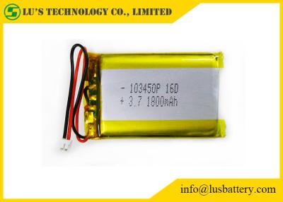 China LP103450 3.7V Rechargeable Lithium Polymer Battery 1800mah 0.5C CC for sale
