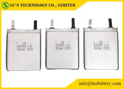 China CP604050 3V 3000mah RFID Lithium Polymer Battery 0.6mm Thickness for sale