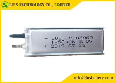 China 3.0 Volt Flexible Limno2 Battery Non Pollution 1450mAh Non Rechargeable Cell for sale