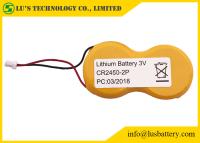 China 3V 1200mah Lithium Button Cell CR2450 CR2450-2P JST Terminals For Tags for sale